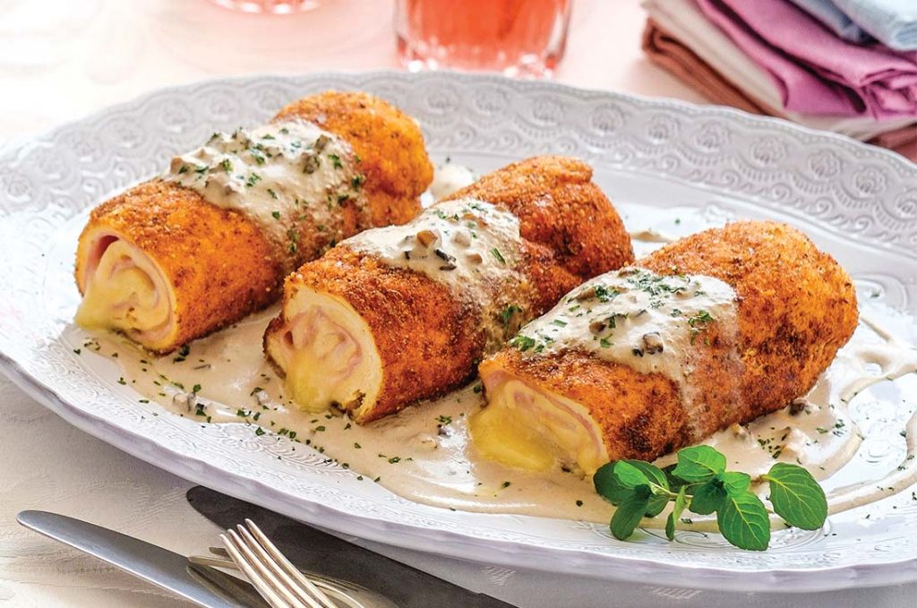 Pechugas de pollo Cordon Bleu con salsa de champiñones – Recetas de ...